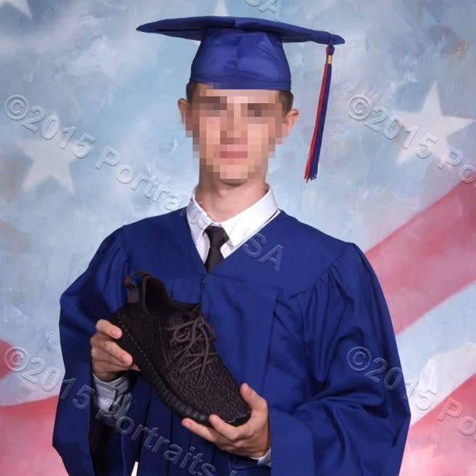 A Student Immortalized a Pair of Yeezy 350 Boosts in His Graduation ...