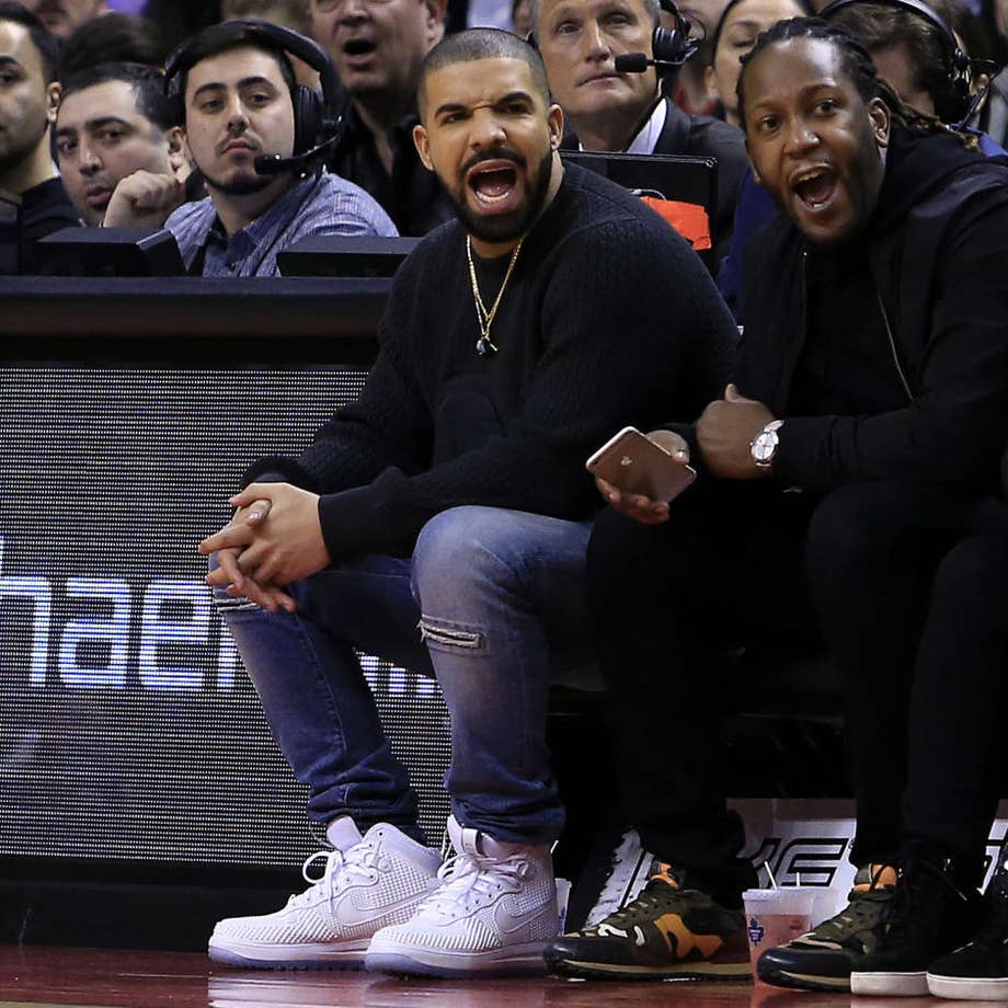 #SoleWatch: Drake Wears Unexpected Nikes to Watch Heat vs. Raptors ...