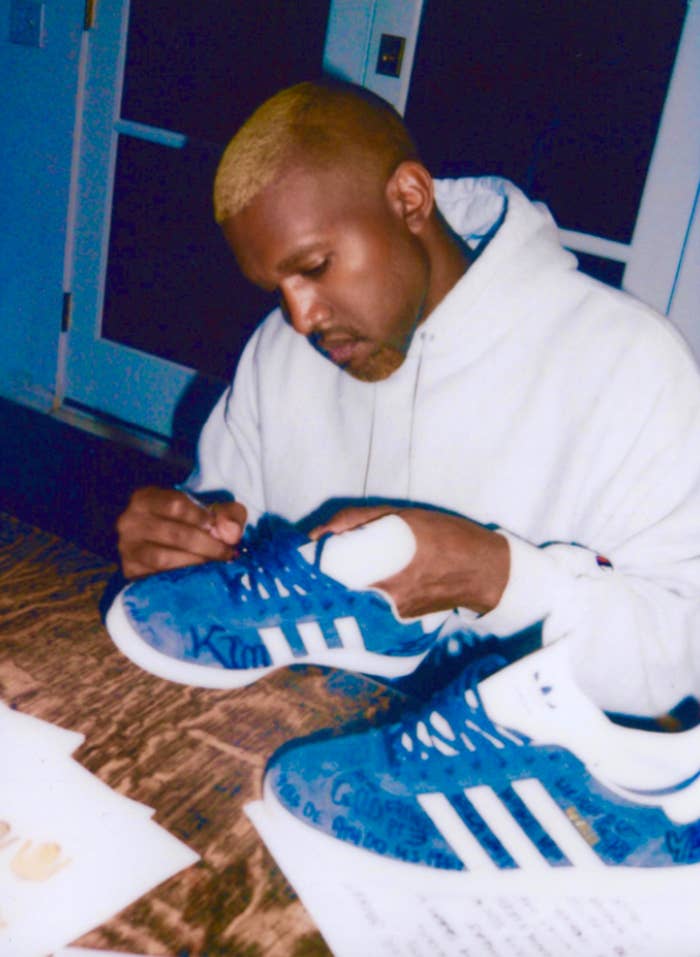 Here's Kanye West Making Custom Sneakers | Complex