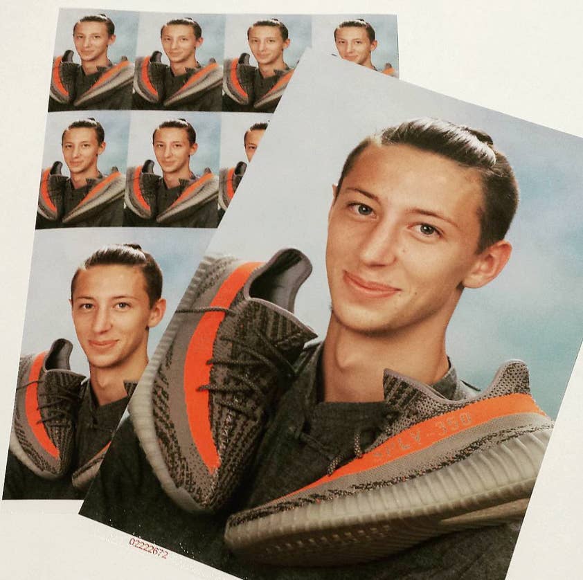 Young Man Becomes Legend by Posing With Yeezys for School Picture | Complex