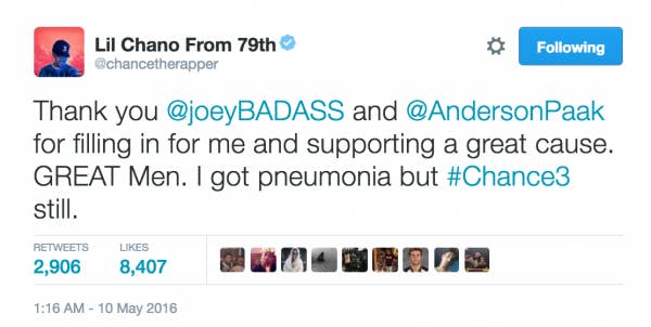 Chance The Rapper Hospitalized, Pulls Out Of Charity Event [UPDATE ...