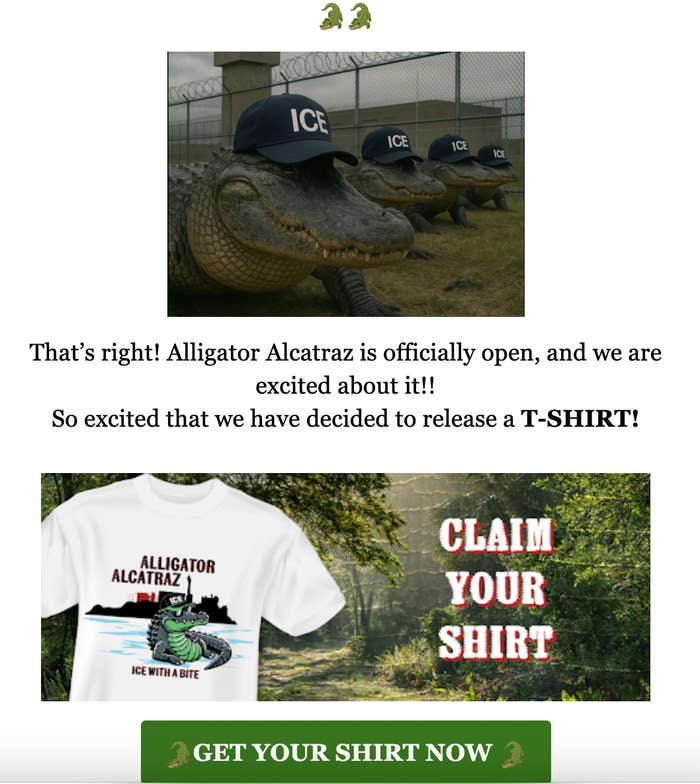 GOP Sells Alligator Alcatraz Merch To Raise Money