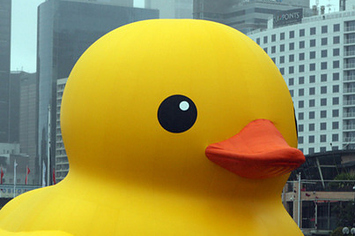 Giant Rubber Ducky Pops Up In A Taiwan Harbor