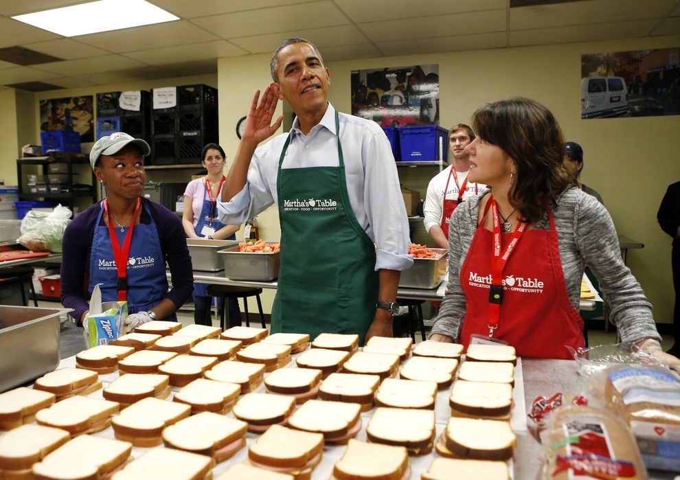 Obama Makes Sandwich