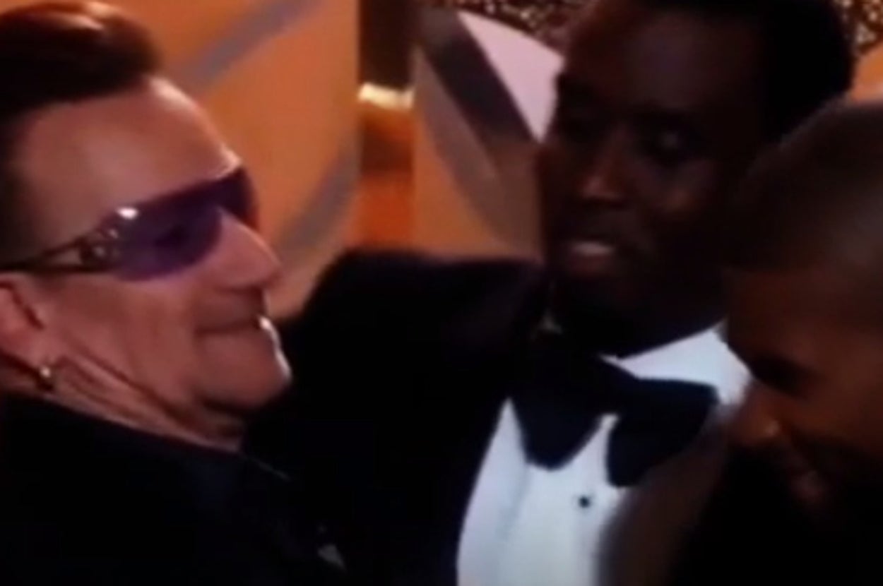 P Diddy Trying To Hug Bono Was Easily The Most Awkward Thing To Happen ...