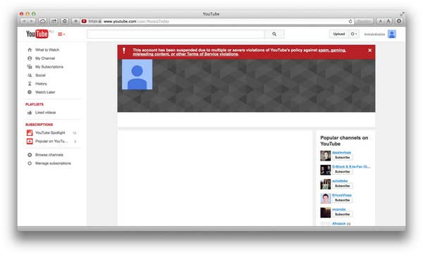 YouTube Temporarily Blocks Russia Today's Channel For "Misleading Content"