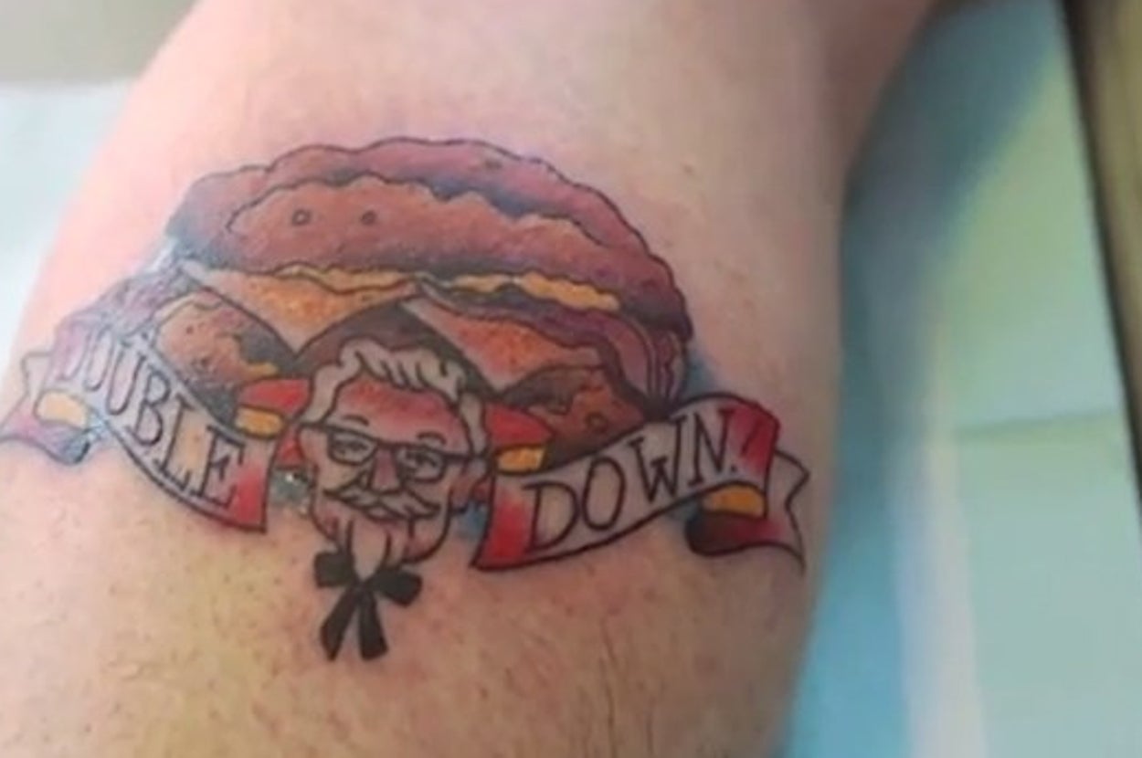 Some Dude Actually Got A Tattoo Of A KFC Doubledown For Their New ...