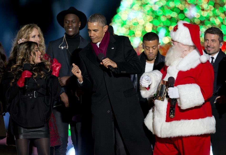 8 Hilarious Photos Of Obama Being Delightfully Dorky With Santa Claus