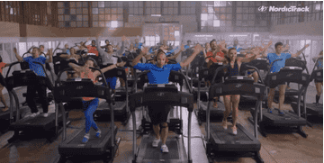 funny treadmill dance