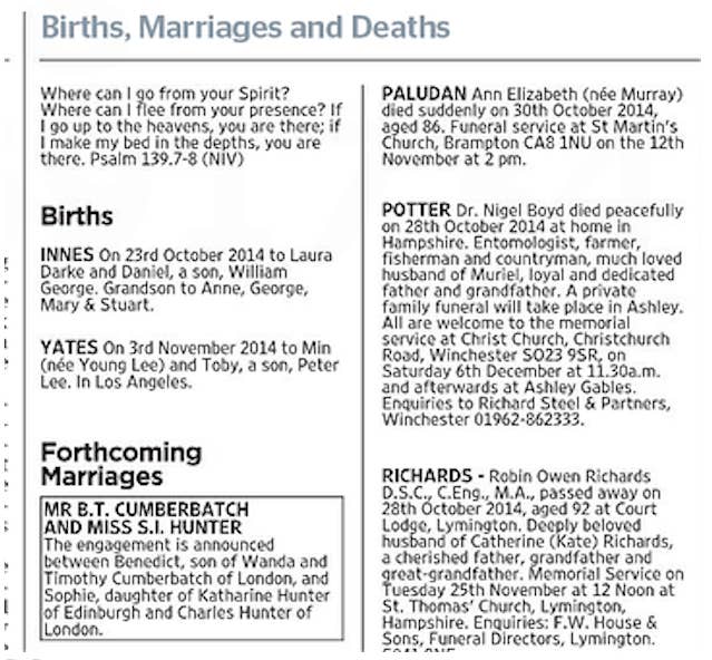 benedict cumberbatch son goes missing