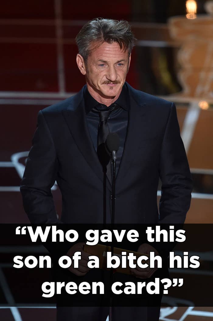 Sean Penn's Cringeworthy Green Card Joke At The Oscars Made A Lot Of ...