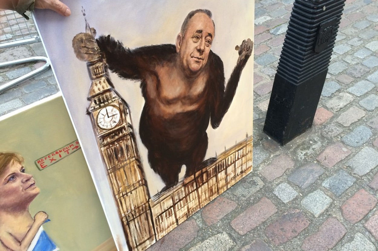 There Is A Massive Painting Of Alex Salmond As King Kong At The BBC Debate