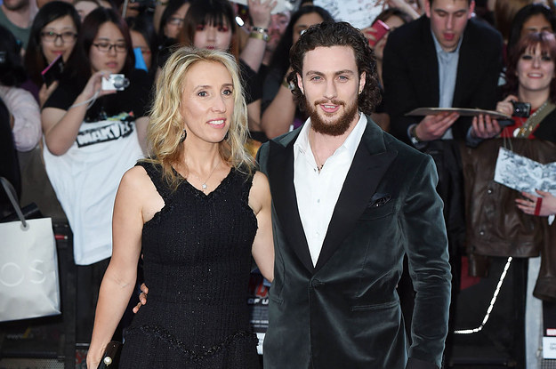 Sam & Aaron Taylor-Johnson At The Premiere Of 'The Avengers: Age Of ...