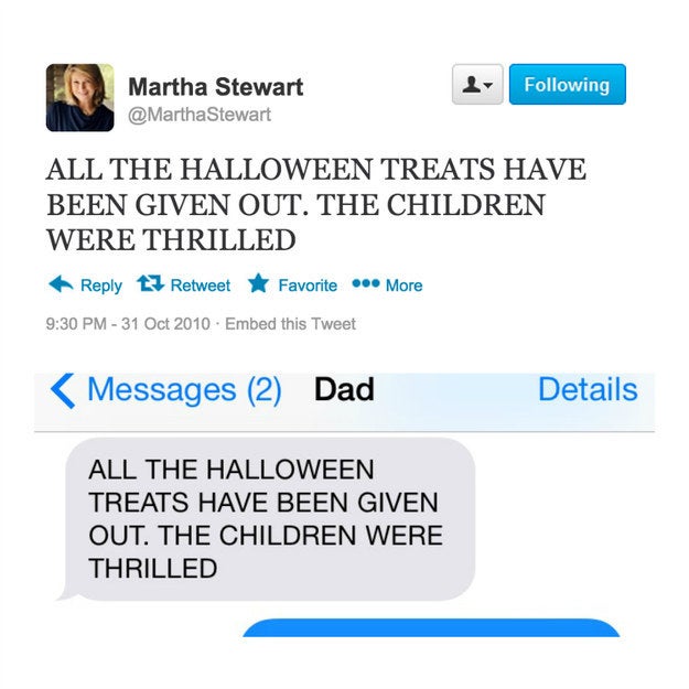 Is This A Martha Stewart Tweet Or A Text From Your Dad?