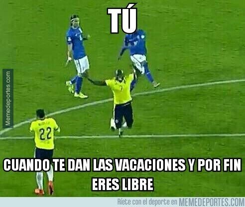Los mejores memes de Armero saltando tras el pelotazo de Neymar