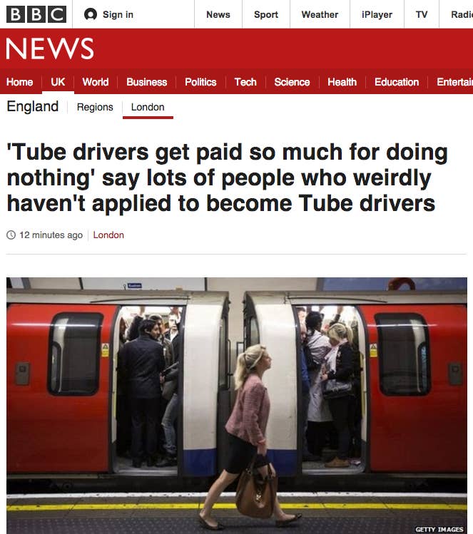 If The Media Reported What People Really Feel About The Tube Strike