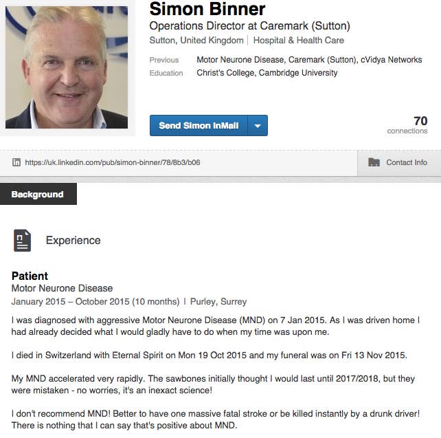 A Terminally Ill Man Announced His Own Death On LinkedIn