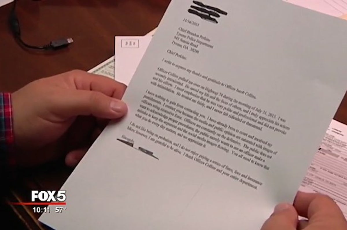 A Man Sent A Shocking Letter To The Cop Who Arrested Him For Drunk Driving