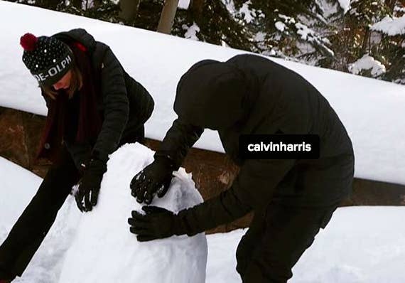 Taylor Swift And Calvin Harris Are Officially A Snowman-Building Couple