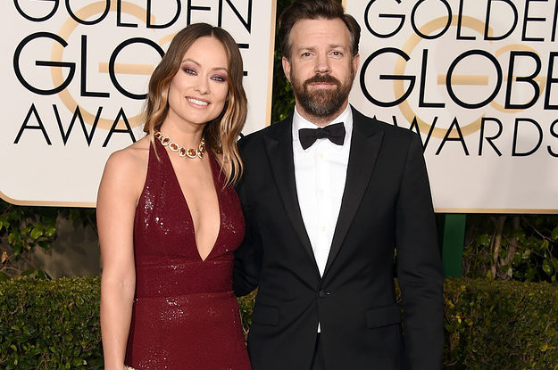 Olivia Wilde And Jason Sudeikis At The 2016 Golden Globes