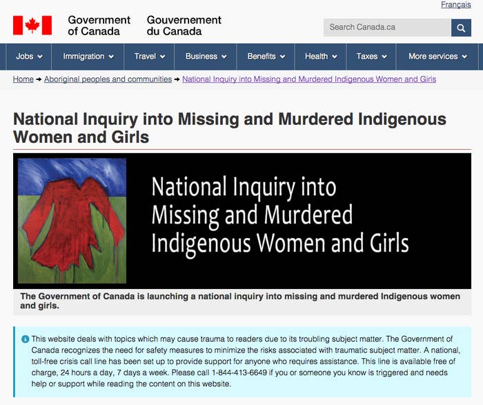 The Government Of Canada Added A Trigger Warning To Its Website