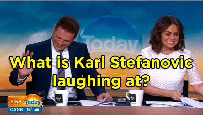 Can You Guess What Karl Stefanovic Is Laughing At?