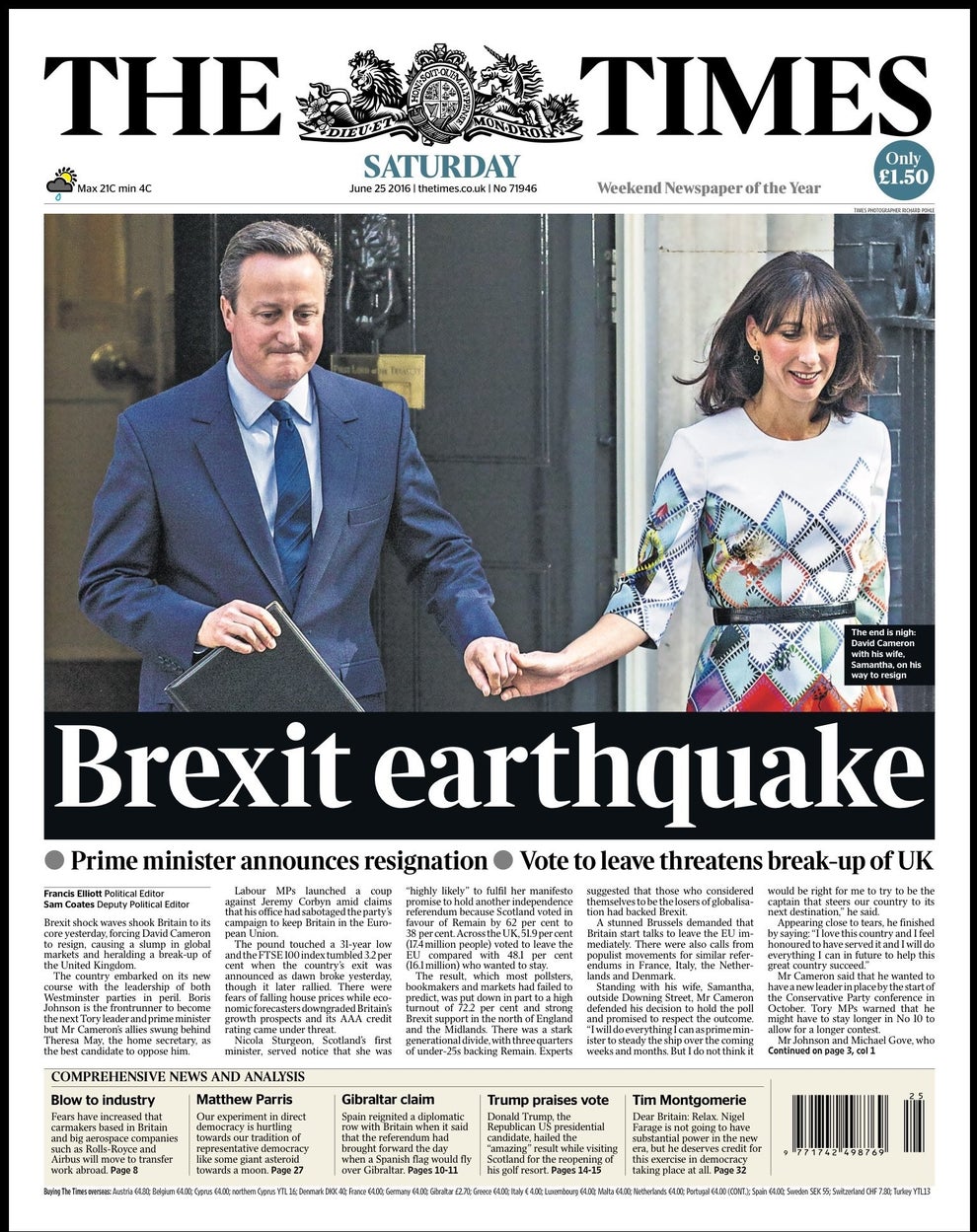 Here Are The Newspaper Front Pages About Brexit