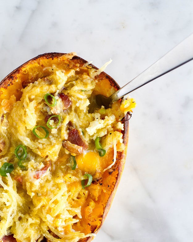 Breakfast Spaghetti Squash (Bacon & Egg) – Cara Elizabeth's Recipes