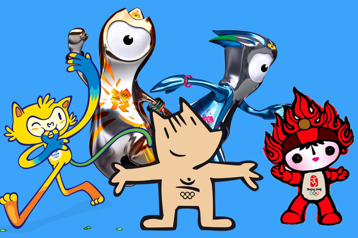 2008 olympic mascots clipart coloring pages