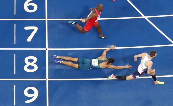 This Guy Just Made The Hurdle Qualifiers By Diving Over The Line