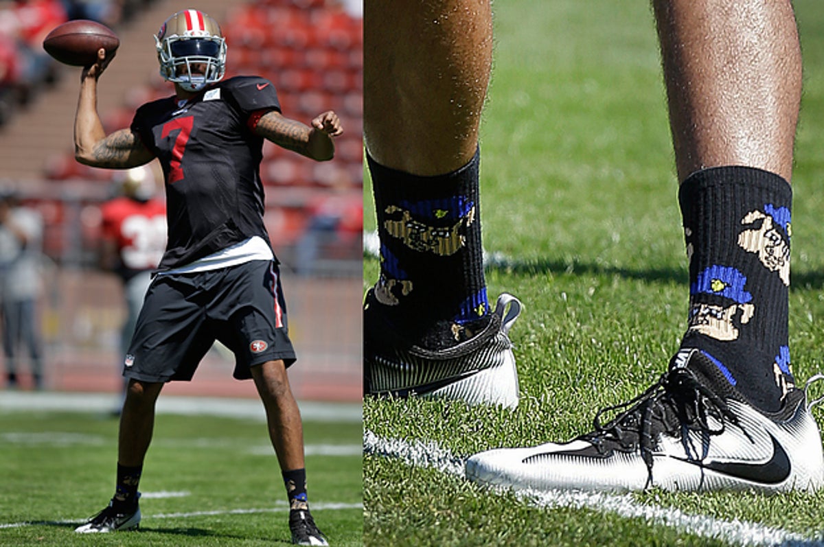 Colin Kaepernick Has Been Wearing A Pair Of Socks That Depict Cops As Pigs