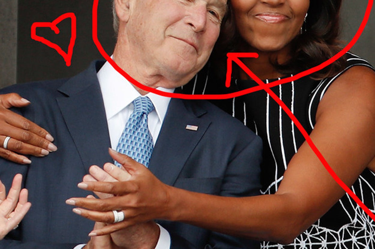 People Are Loving These Cute Photos Of Michelle Obama Hugging George W ...