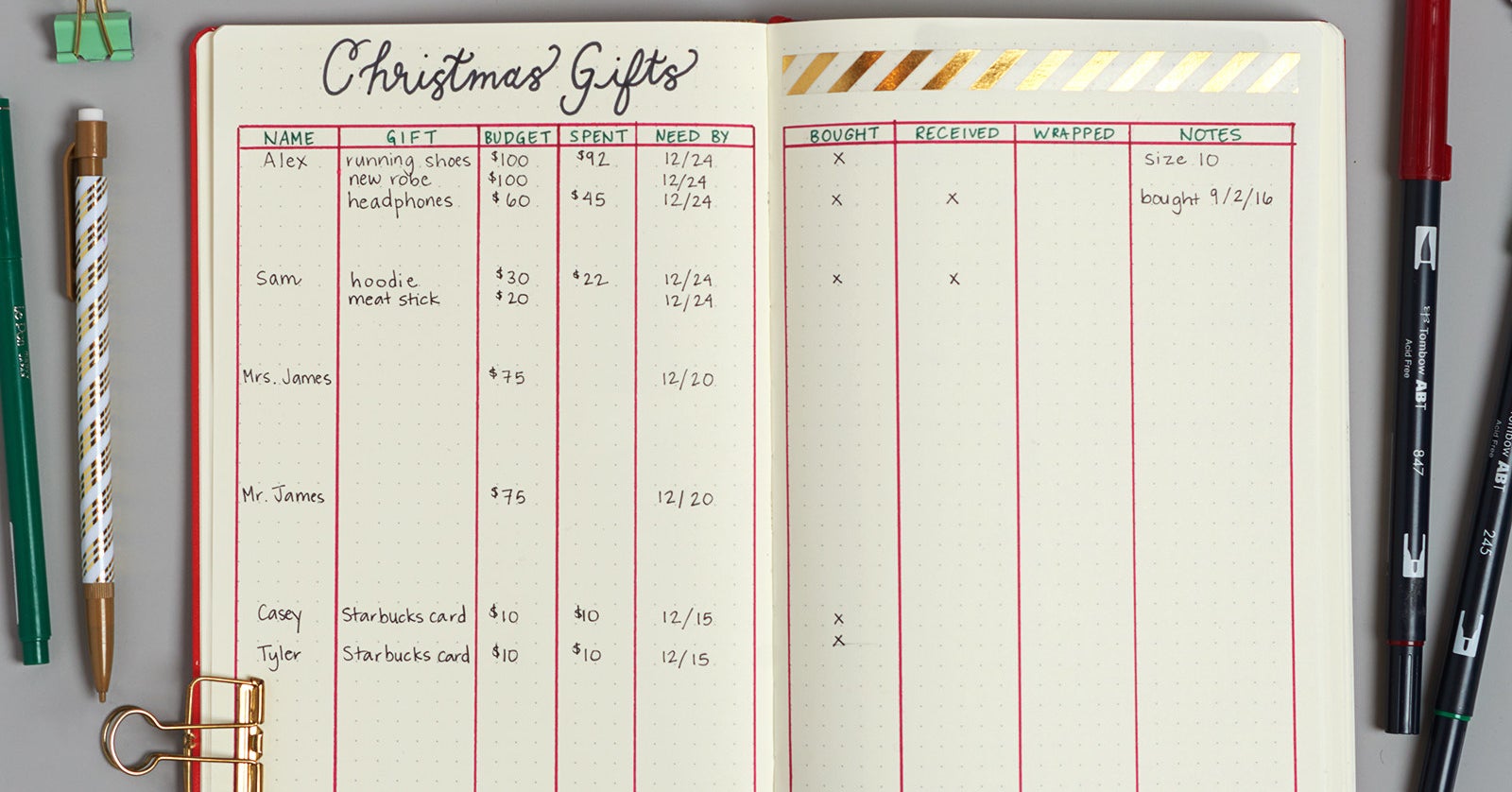 21 Fun And Festive Christmas Bullet Journal Ideas