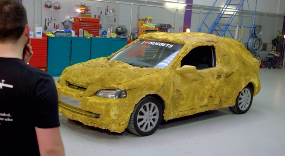 This Woman Turned Her Fiancé's Car Into A Giant Chicken Nugget