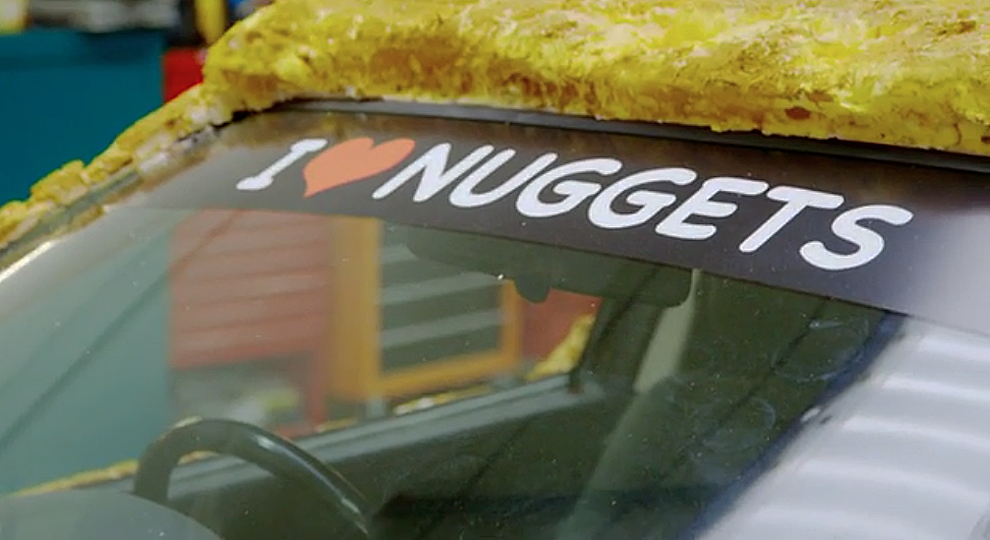 This Woman Turned Her Fiancé's Car Into A Giant Chicken Nugget