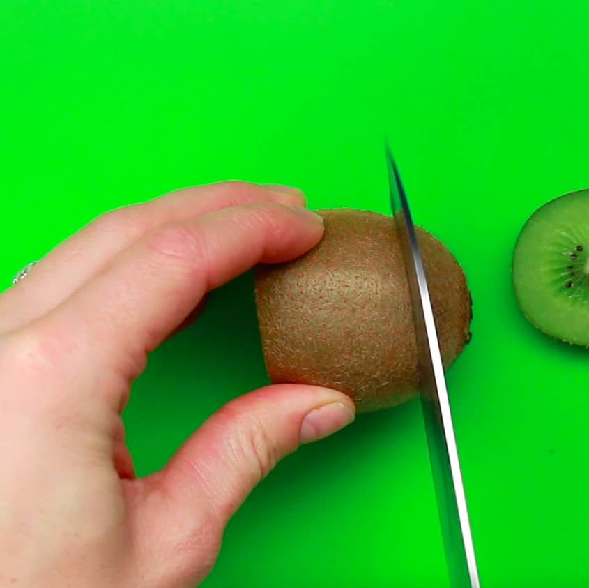eating fruit while cutting
