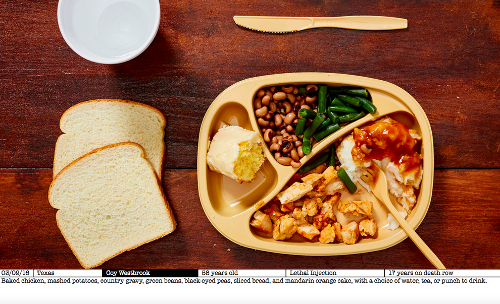 A Photographer Has Re-Created The Last Meals Of Prisoners Executed In 2016