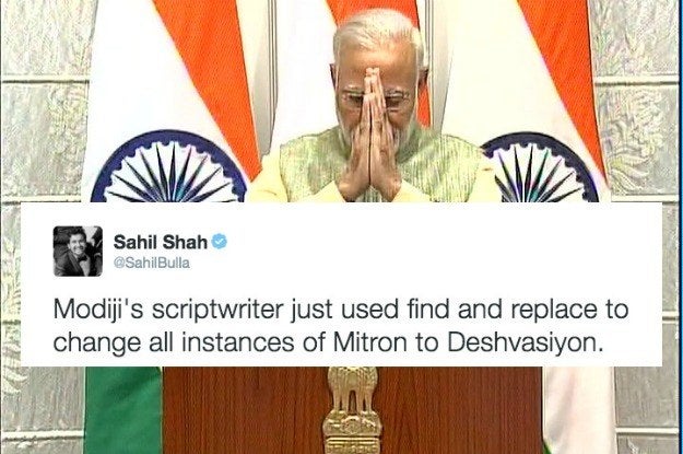 India Was Just Very Confused Because Modi Hardly Used "Mitron" In His ...