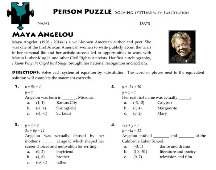 A High School Math Problem Asked Students To Choose Who Sexually A High School Math Problem Asked Students To Choose Who Sexually