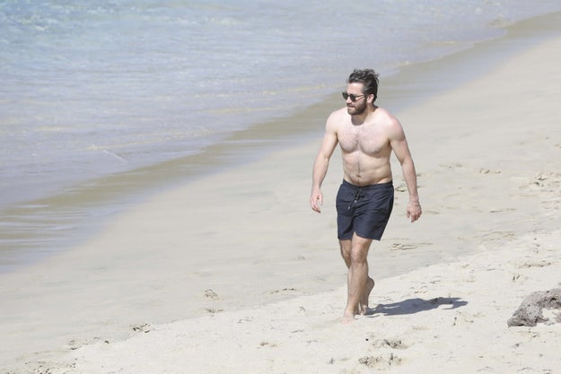 9 Pictures Of Jake Gyllenhaal And His Furry Chest At The Beach