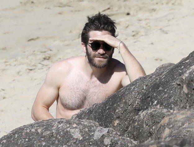 9 Pictures Of Jake Gyllenhaal And His Furry Chest At The Beach