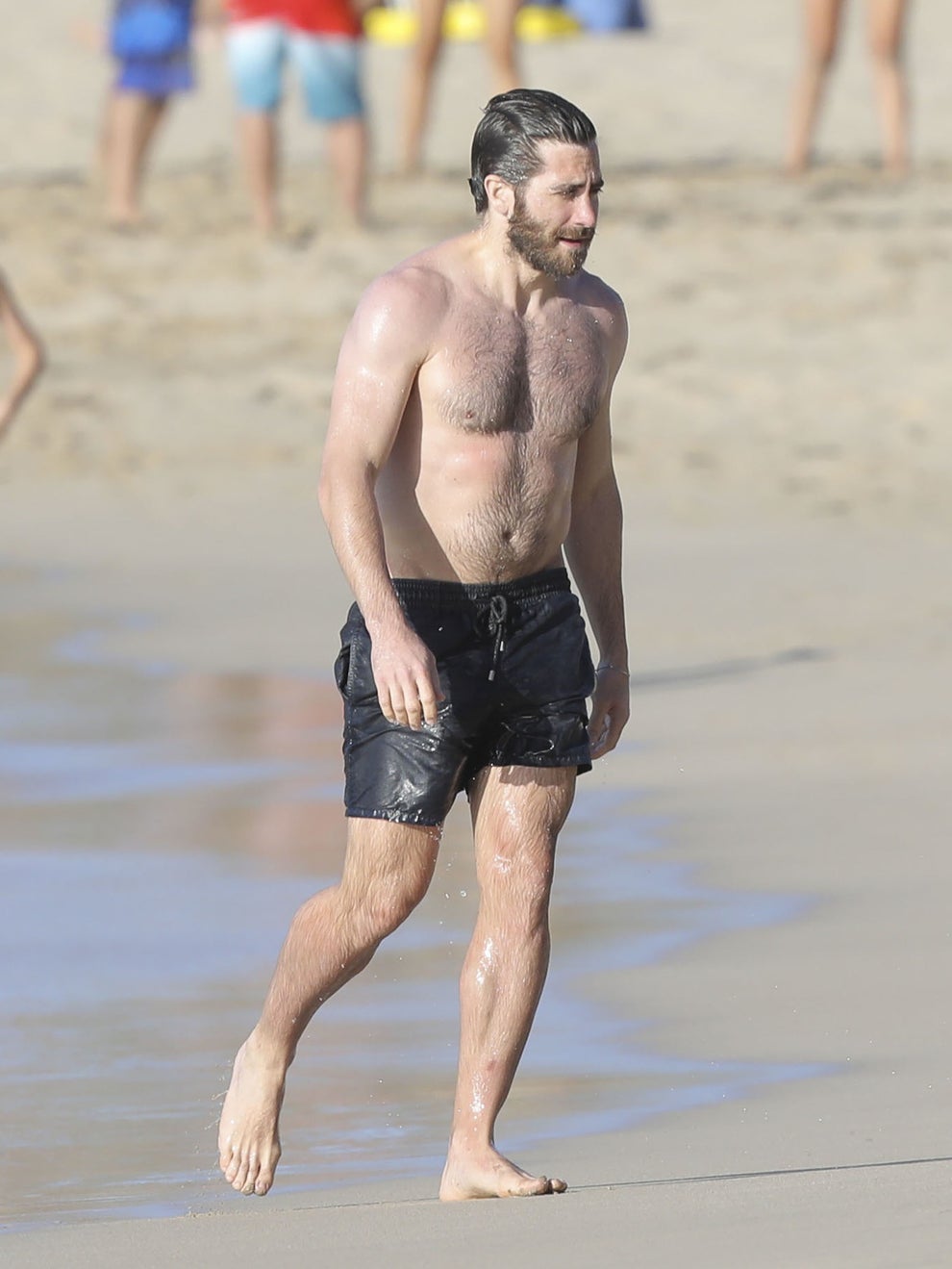 9 Pictures Of Jake Gyllenhaal And His Furry Chest At The Beach