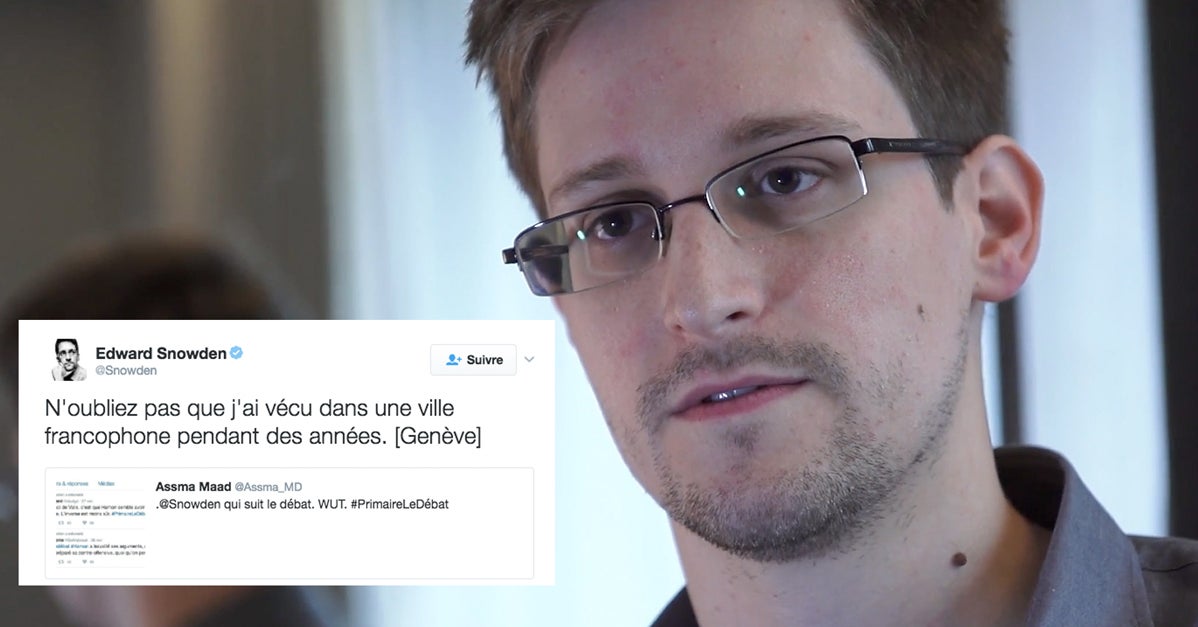 Snowden suit le débat de la primaire à gauche et il a l'air de bien ...