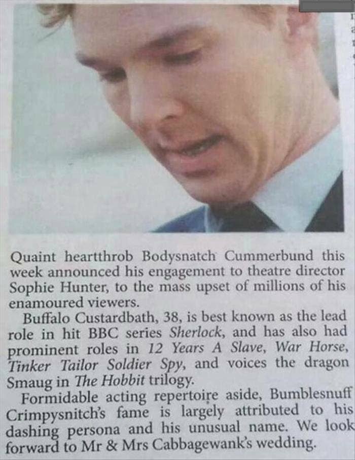 benedict cumberbatch name funny