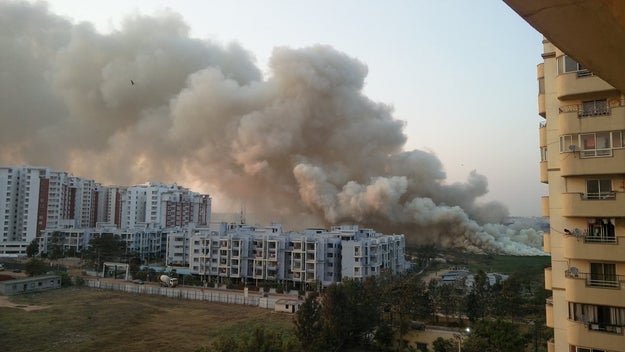 Photos From Bengaluru's Latest Lake Fire Look Dystopian (Because They ...