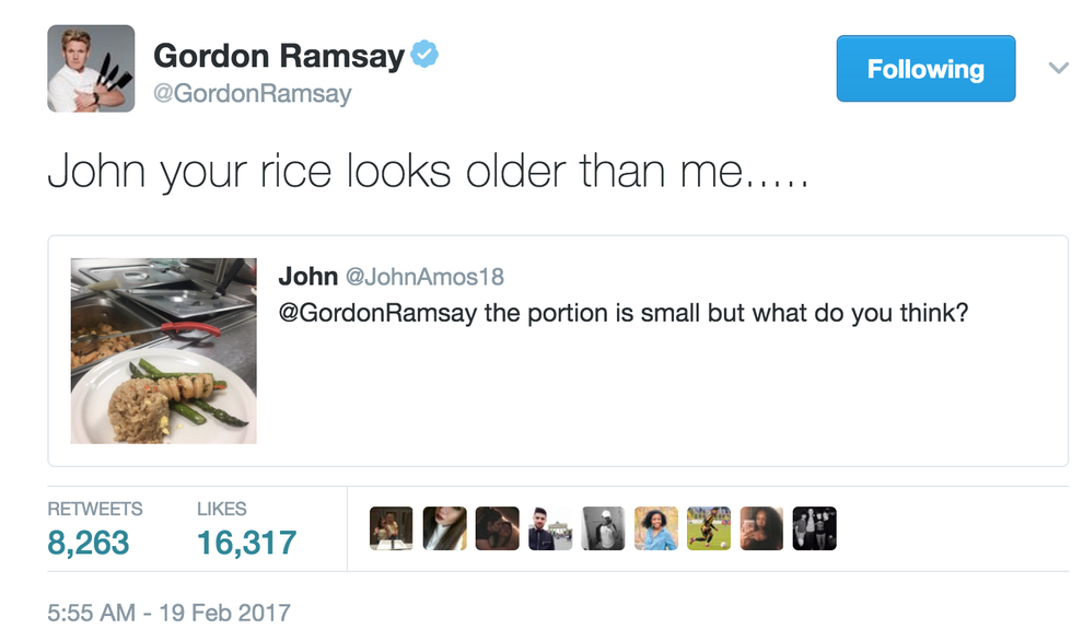 Gordon Ramsay Has Spent The Entire Weekend Roasting People’s Food On ...
