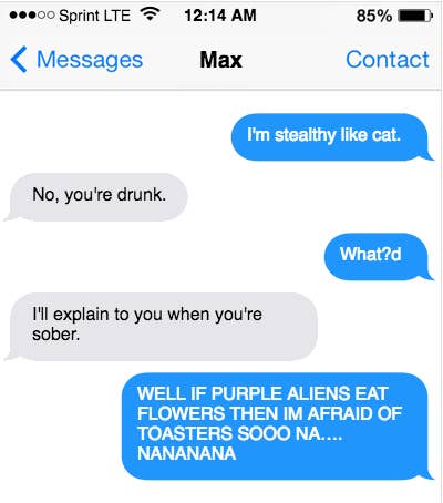 messaging when drunk