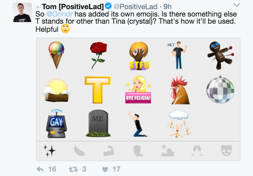 A Lot Of People Thought Grindr's New Emoji Keyboard Referenced Crystal Meth