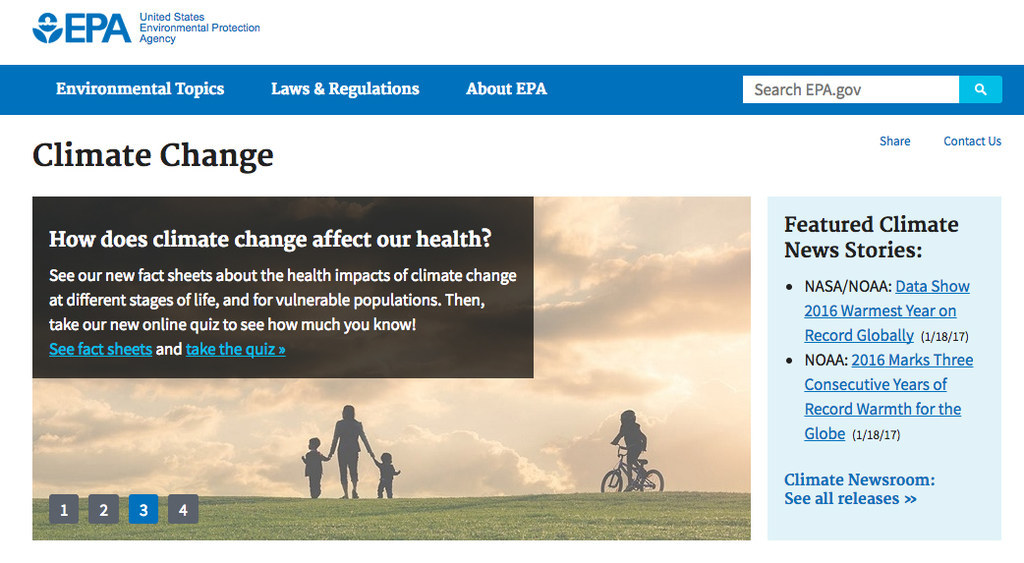 The EPA Just Scrubbed The Climate Change Section Of Its Website To ...