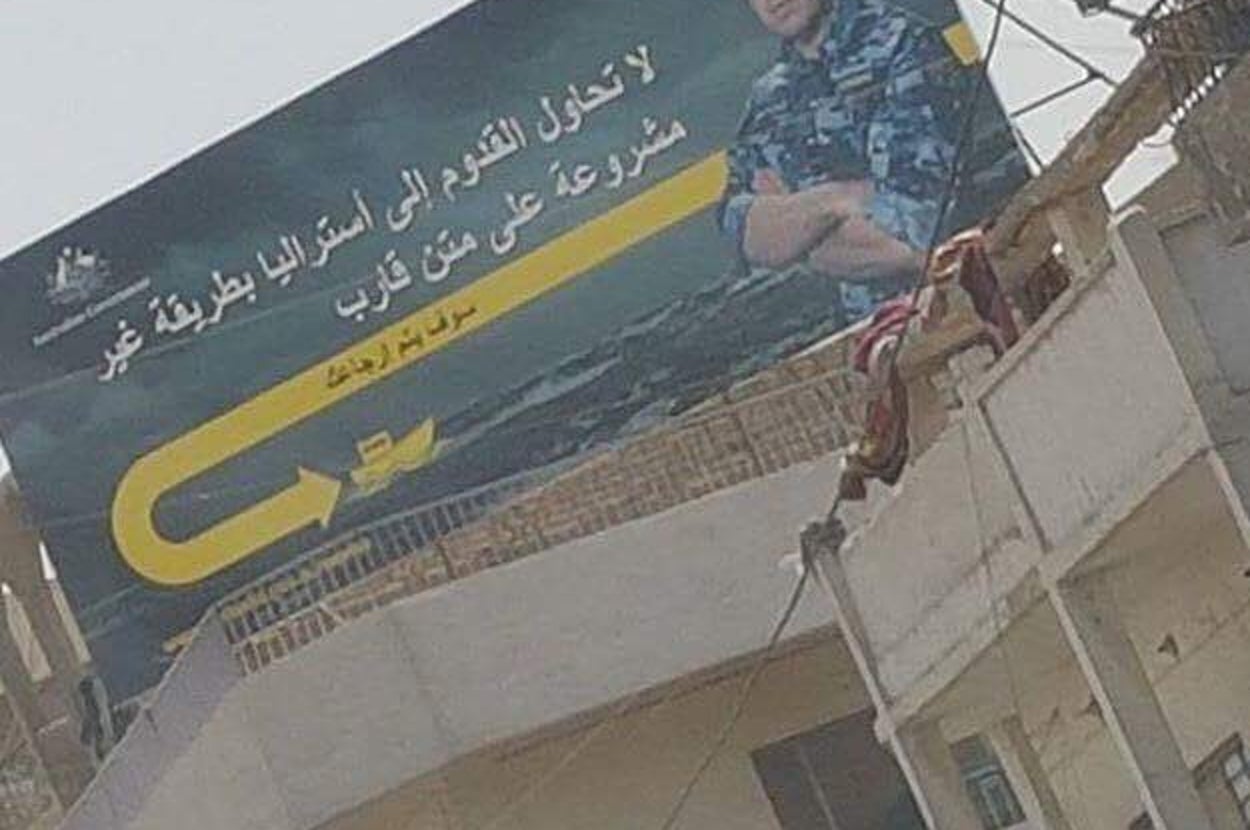 Billboards In Iraq Are Warning People Not To Come To Australia By Boat